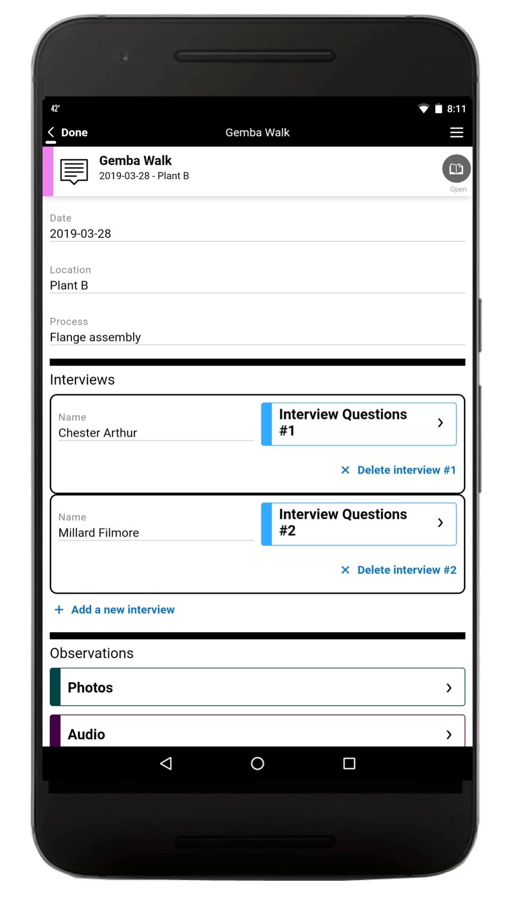 Gemba Walk App: Checklist Template for Manufacturing Safety